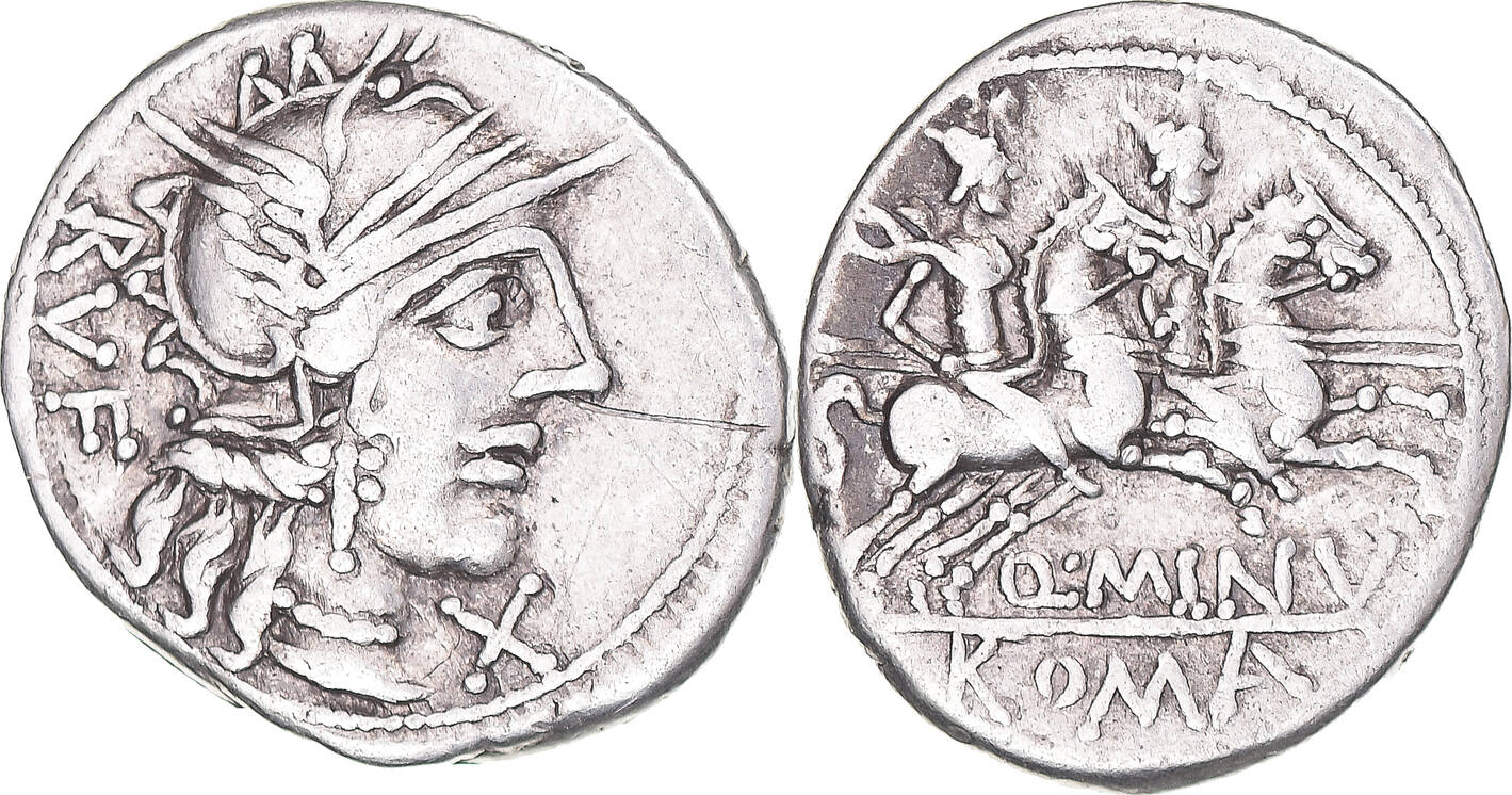 Denarius 122 BC Rome Coin, Q. Minucius Rufus, Rome, Silver AU(50-53 ...