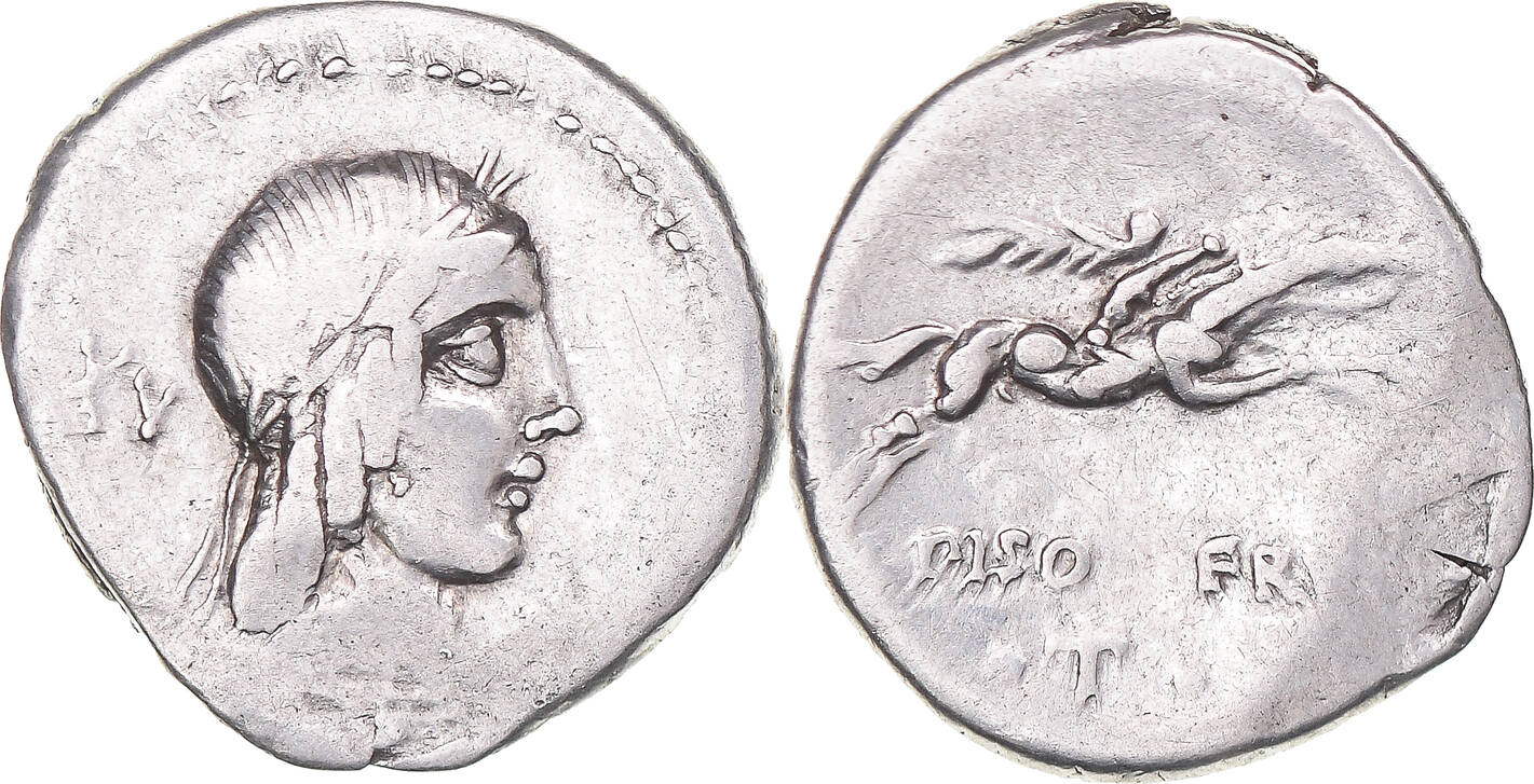 Denarius 90 BC Rome Coin, Calpurnia, Rome, Silver, Crawford:340/1 VF(20 ...