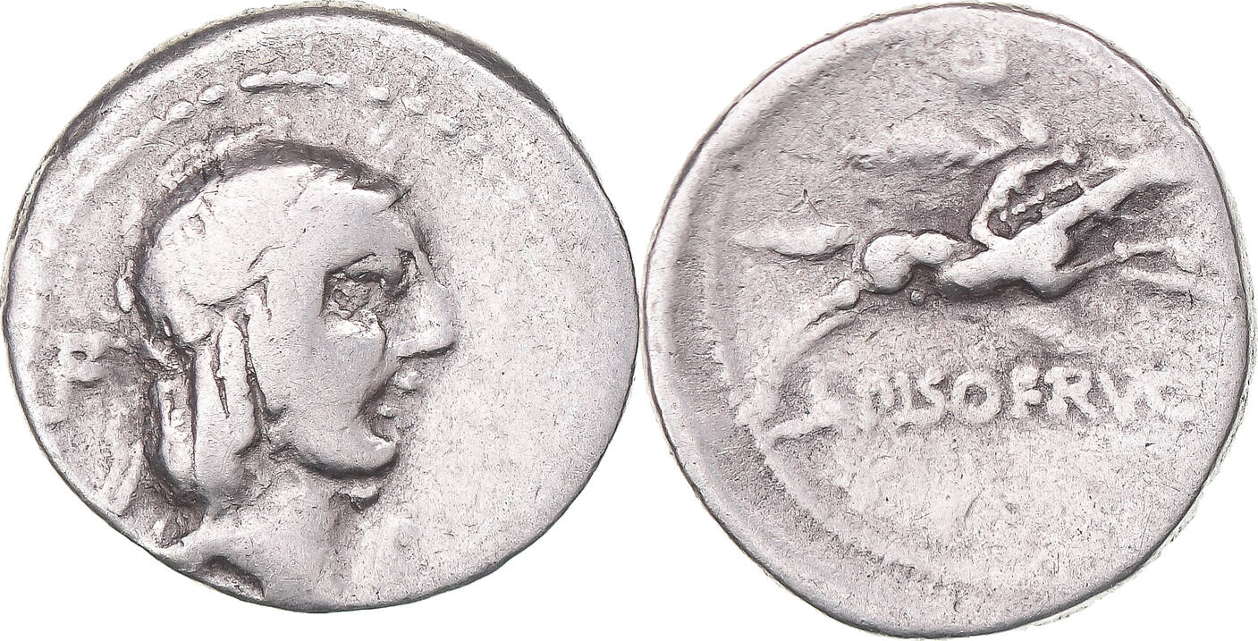 Denarius 90 BC Rome Coin, Calpurnia, Rome, Silver, Crawford:340/1 VF(30 ...