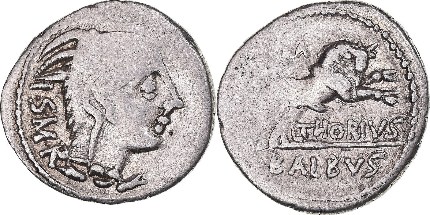 Denarius 105 BC Rome Coin, Thoria, Rome, Silver, Crawford:316/1 AU(55 ...