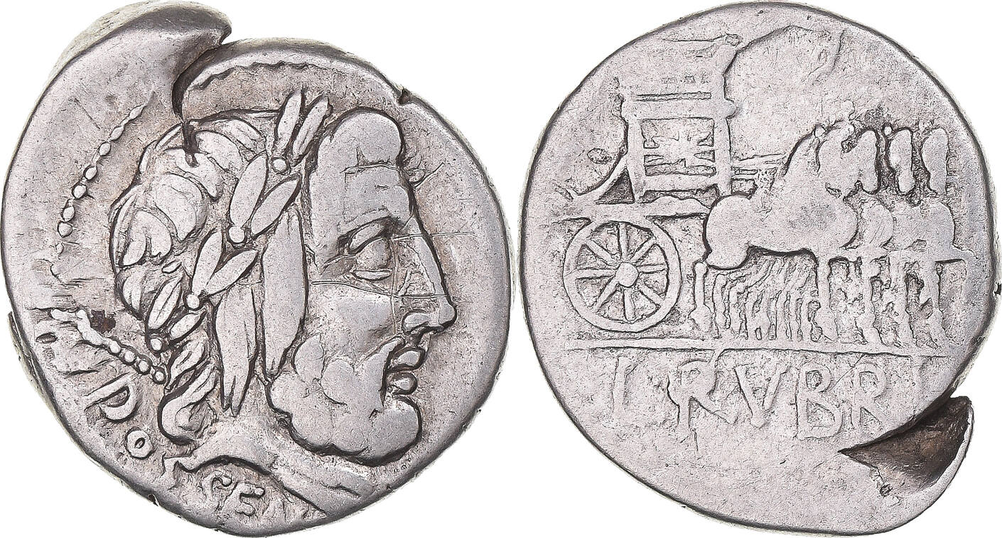 Denarius 87 BC Rome Coin, Rubria, Rome, Silver, Crawford:348/1 VF(30-35 ...