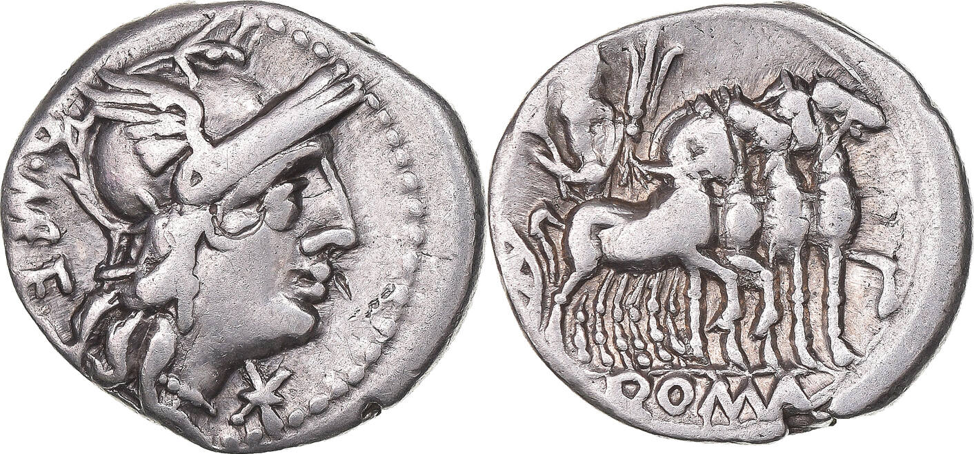 Denarius 130 BC Rome Coin, Caecilia, Rome, Silver, Crawford:256/1 EF(40 ...