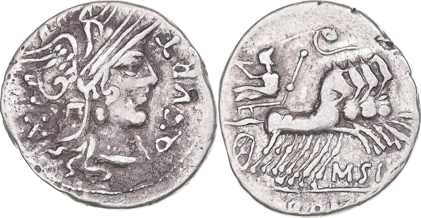 Denarius 116-115 BC Rome Coin, Curtia, Rome, Silver, Crawford:285/2 EF ...