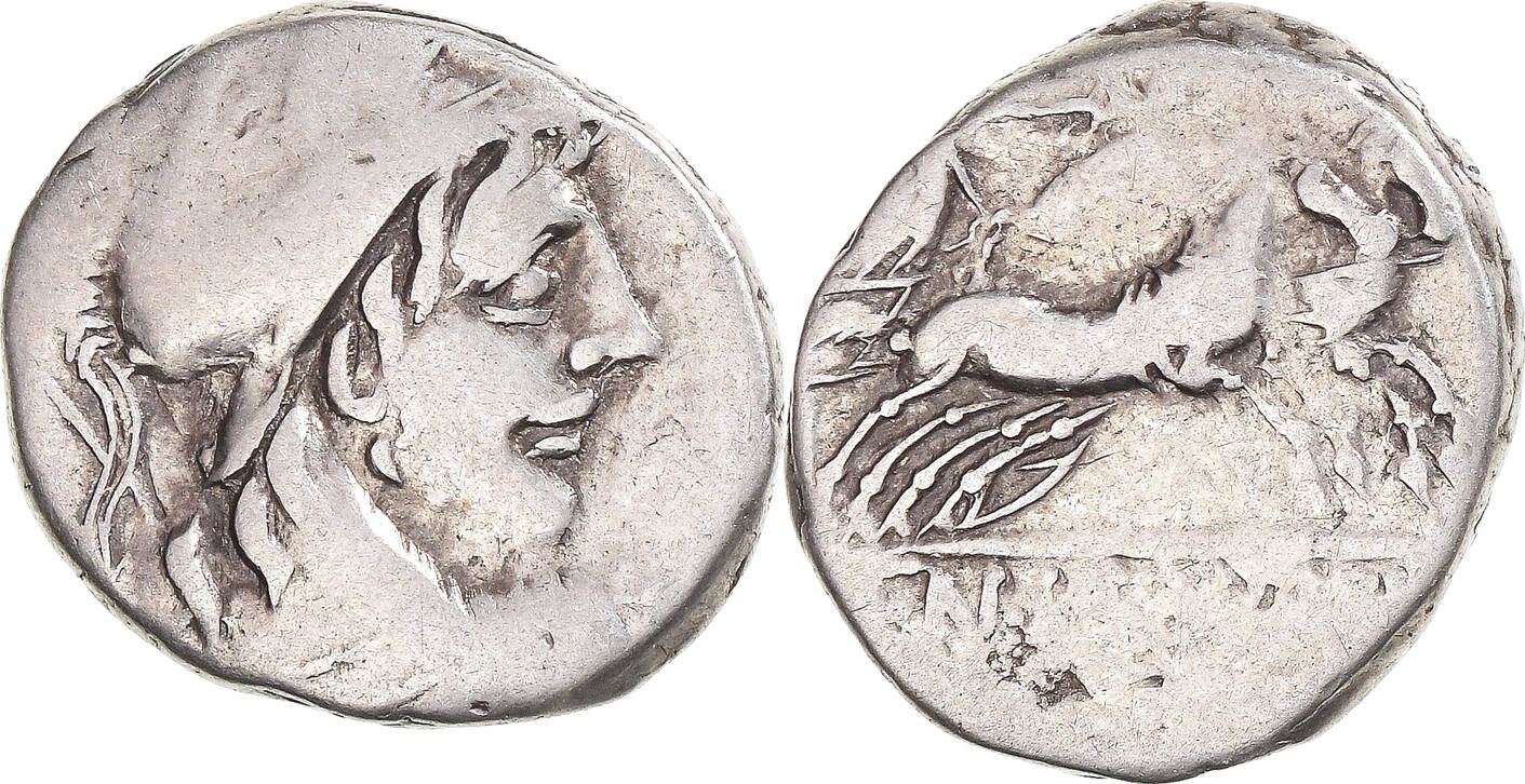 Denarius 88 BC Rome Coin, Cornelia, Rome, Silver, Crawford:345/1 F(12 ...