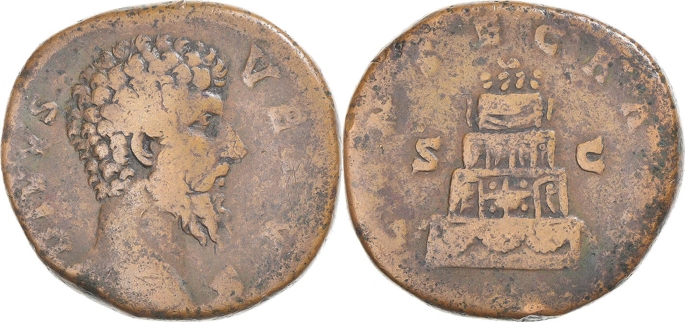 Sesterz 161 Rome Coin, Lucius Verus, Rome, Bronze, RIC:1266 VF(20-25 ...