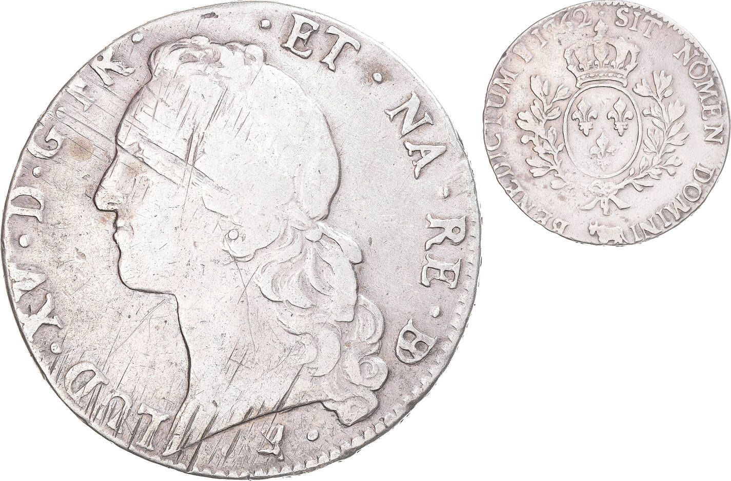 France Écu au bandeau 1752 Pau Coin, Louis XV, Pau, Silver EF(40-45 ...