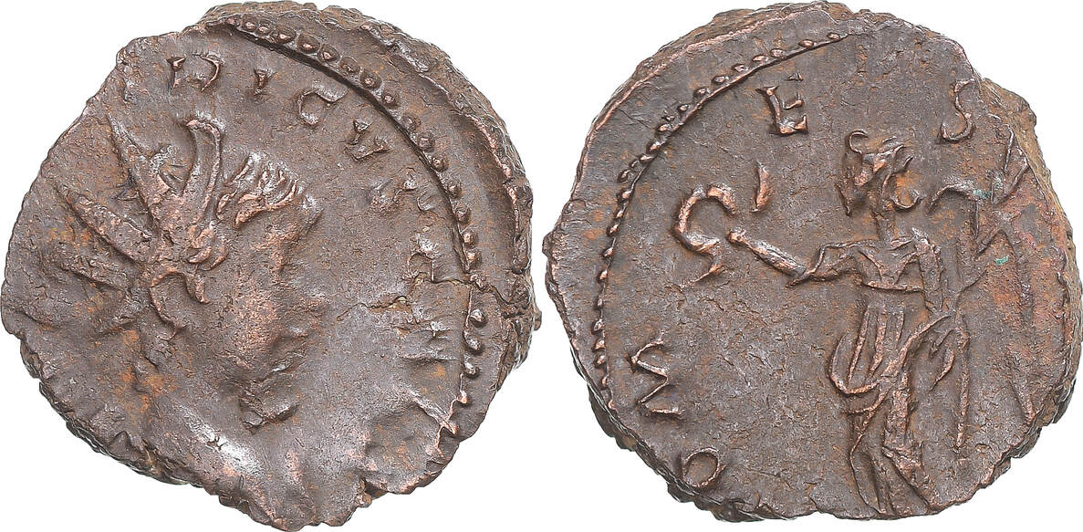 Antoninianus 271-274 Gaul Coin, Tetricus II, Gaul, Billon, RIC:224 VF ...