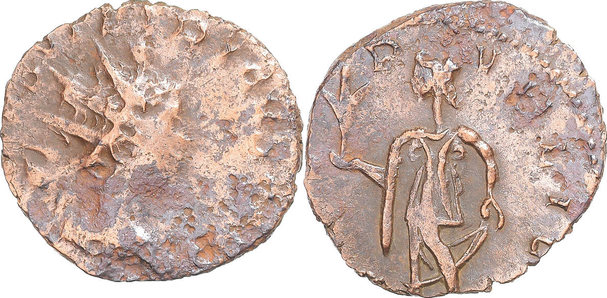 Antoninianus 271-274 Gaul Coin, Tetricus II, Gaul, Barbaric imitation ...