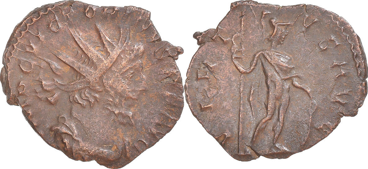 Antoninianus 269-271 Gaul Coin, Victorinus, Gaul, Barbaric imitation F ...