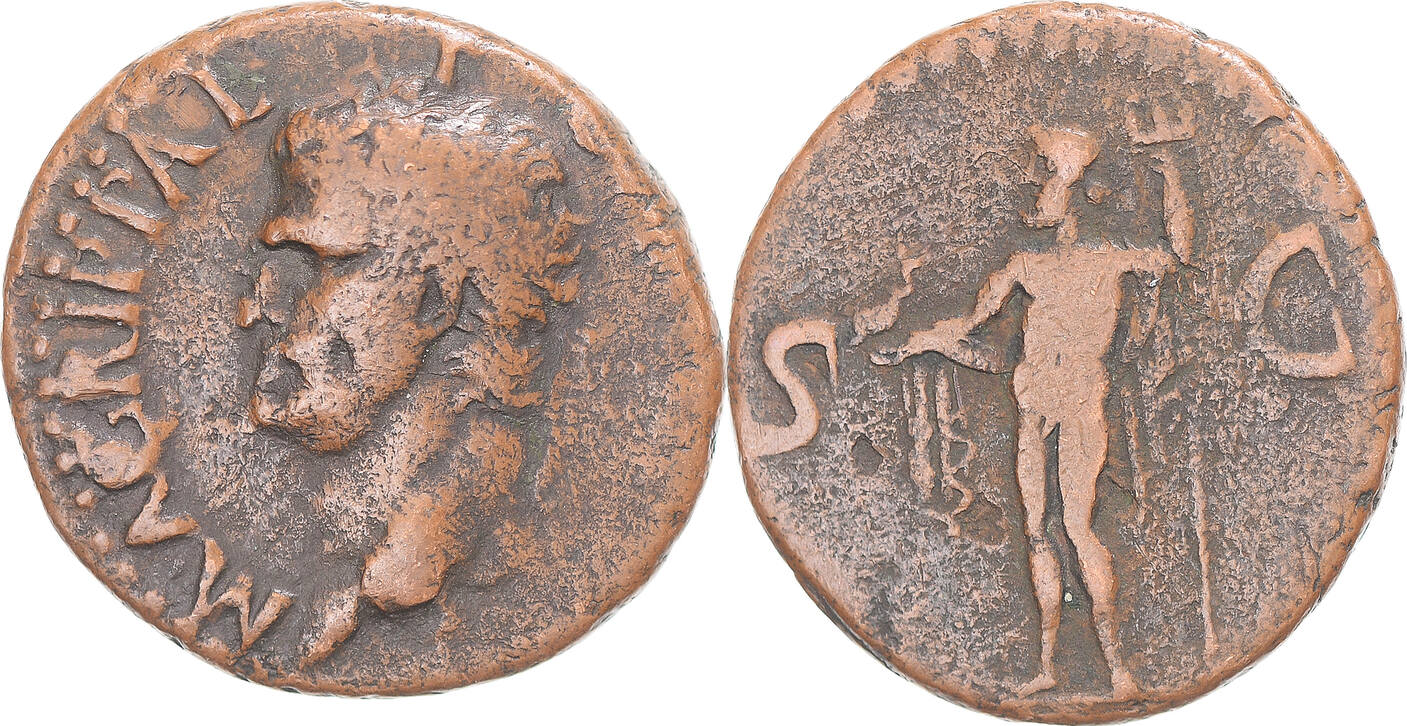 As 37-41 Rome Coin, Agrippa, Rome, Bronze, RIC:58 VF(20-25) | MA-Shops