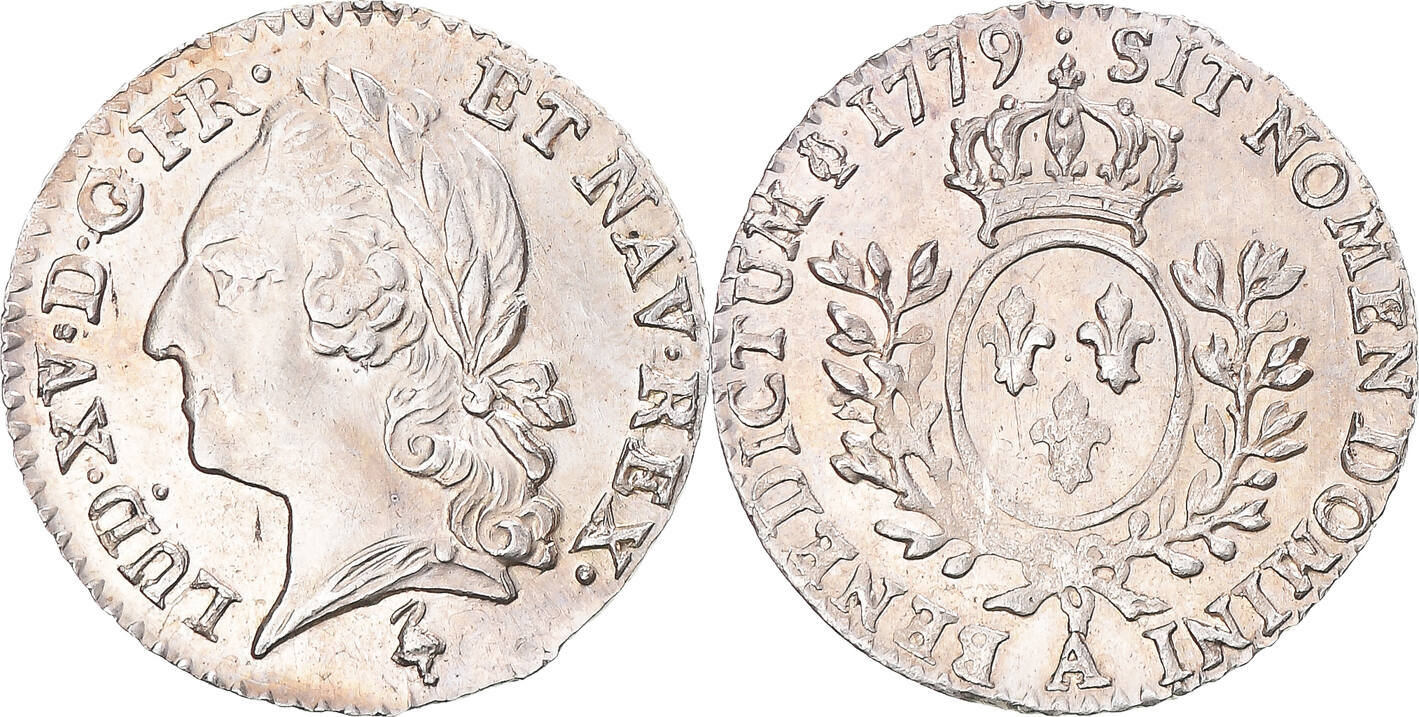 France 1/20 Ecu à la vieille tête (6 sols) 1779 Paris Coin, Louis XV ...