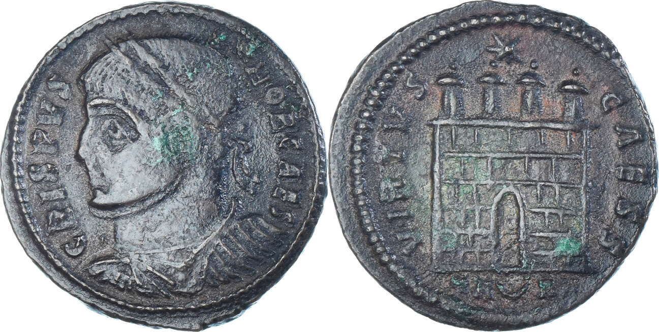 Follis 325-326 Arles Coin, Crispus, Arles, Bronze, RIC:292 EF(40-45 ...