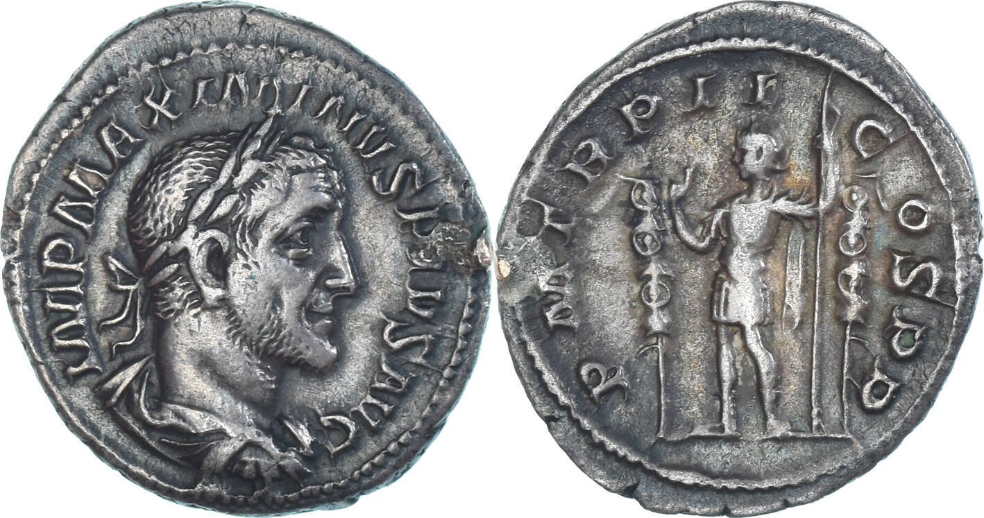 Denarius 236 Rome Coin, Maximinus I Thrax, Rome, Silver, RIC:3. AU(50 ...
