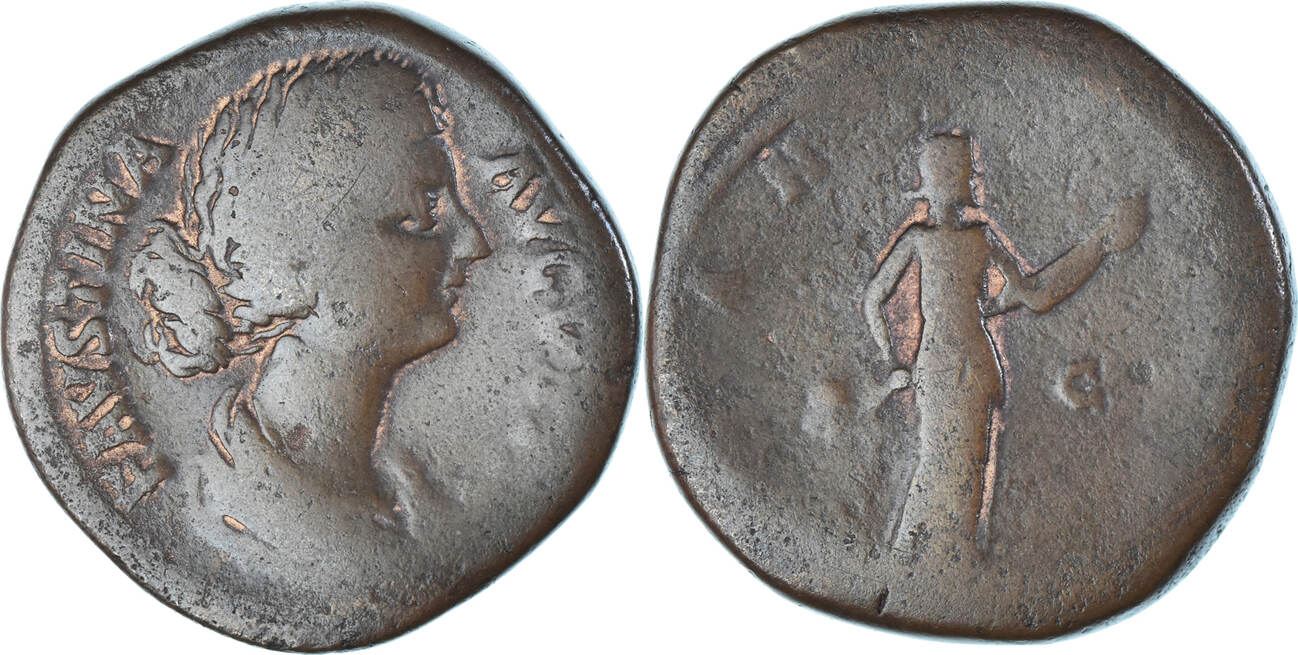 Sesterz 161-176 Rome Coin, Faustina II, Rome, Bronze, RIC:1630 VF(20-25 ...