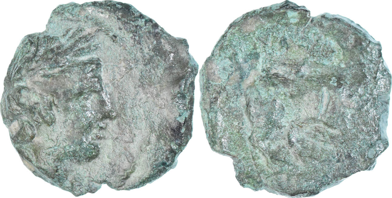 Bronze au taureau 150-100 BC Marseille Coin, Gaul, Marseille, Bronze VF ...