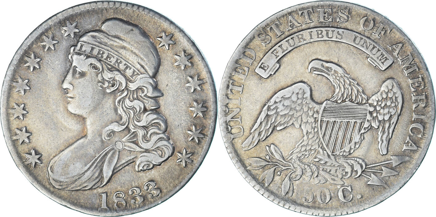 United States Half Dollar 1833 Philadelphia Coin, Capped Bust ...