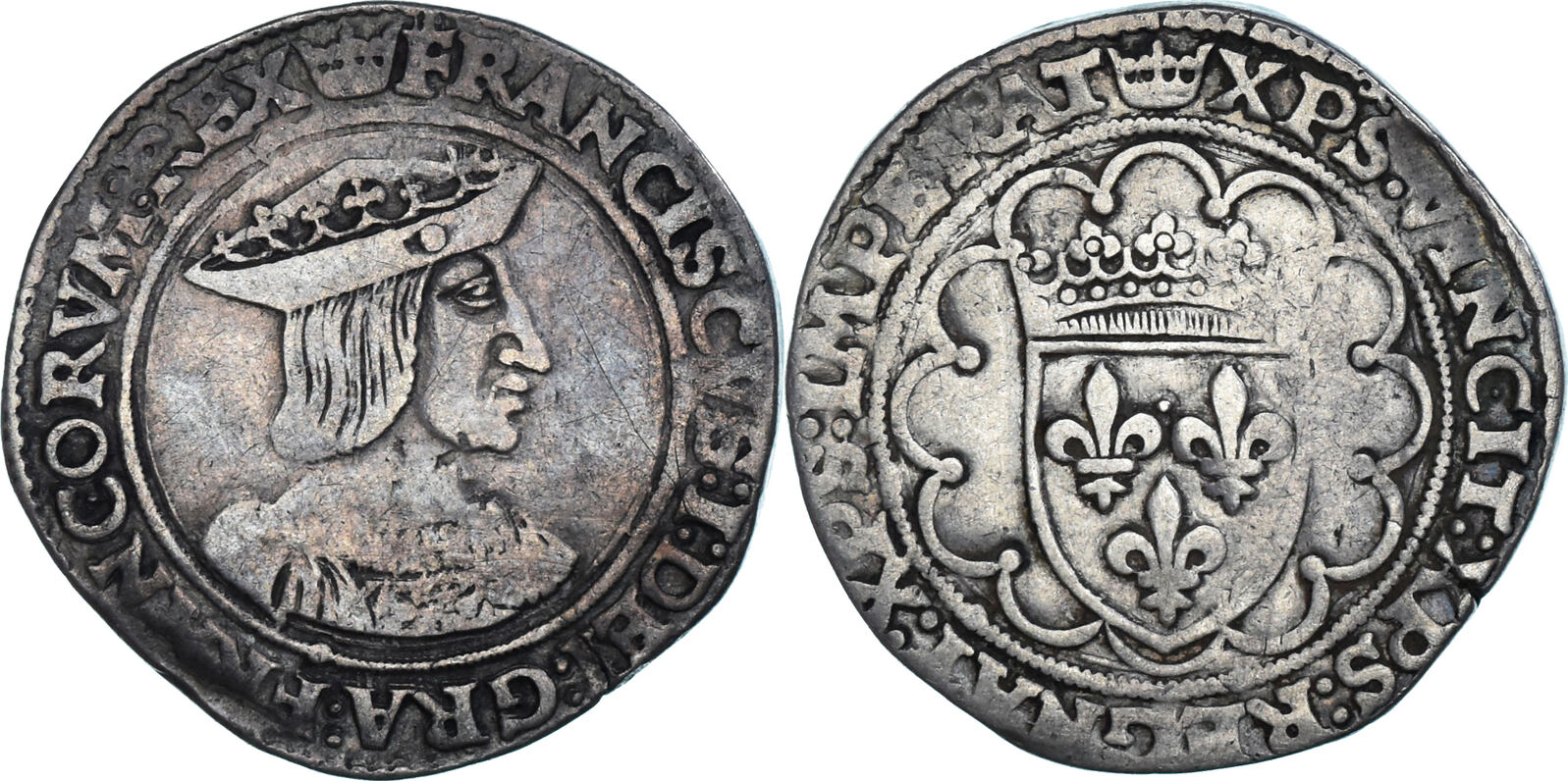 France Teston Before 1540 Paris Coin, François Ier, Paris, Silver VF(30 ...
