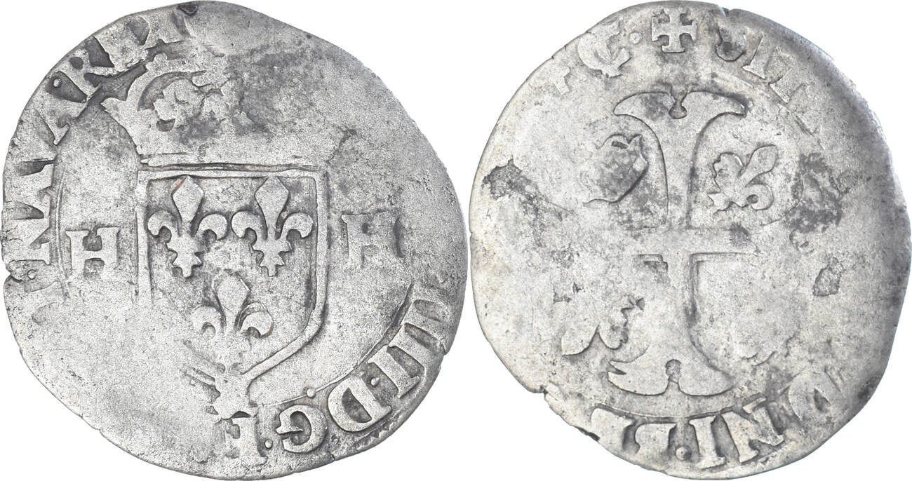 France Douzain aux deux H 1594 Aix-en-Provence Coin, Henri IV, Aix-en ...