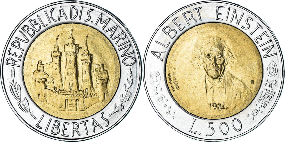 San Marino 500 Lire 1984 R Coin, Rome, Bi-Metallic, KM:167 MS(63) | MA-Shops