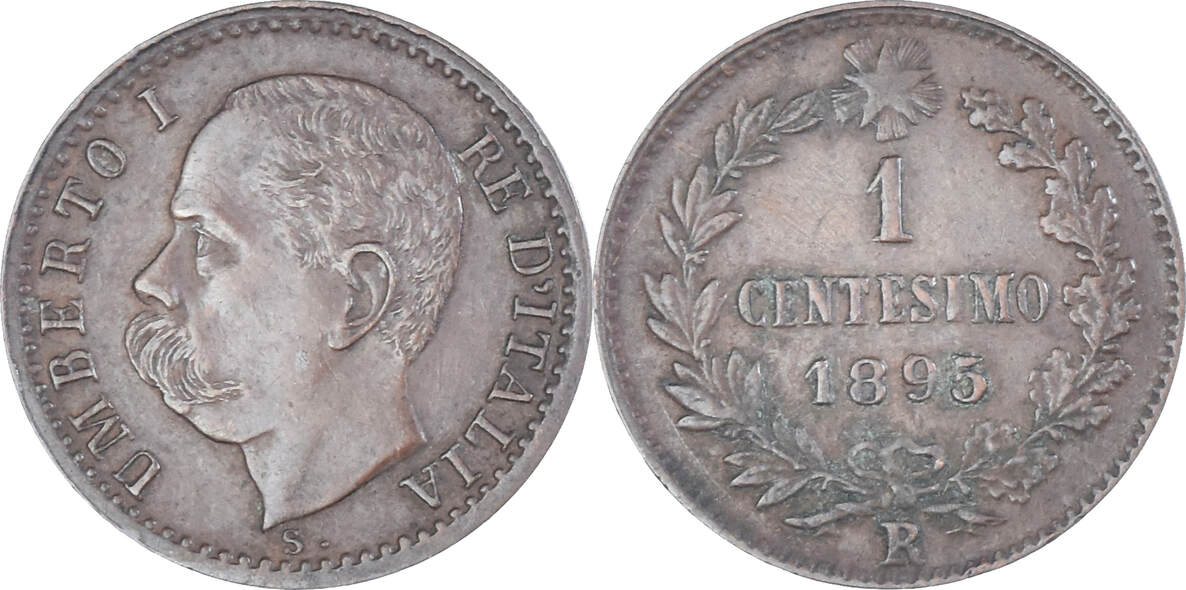 Italy Centesimo 1895 Rome Coin, Rome, Copper, KM:29 EF(40-45) | MA-Shops