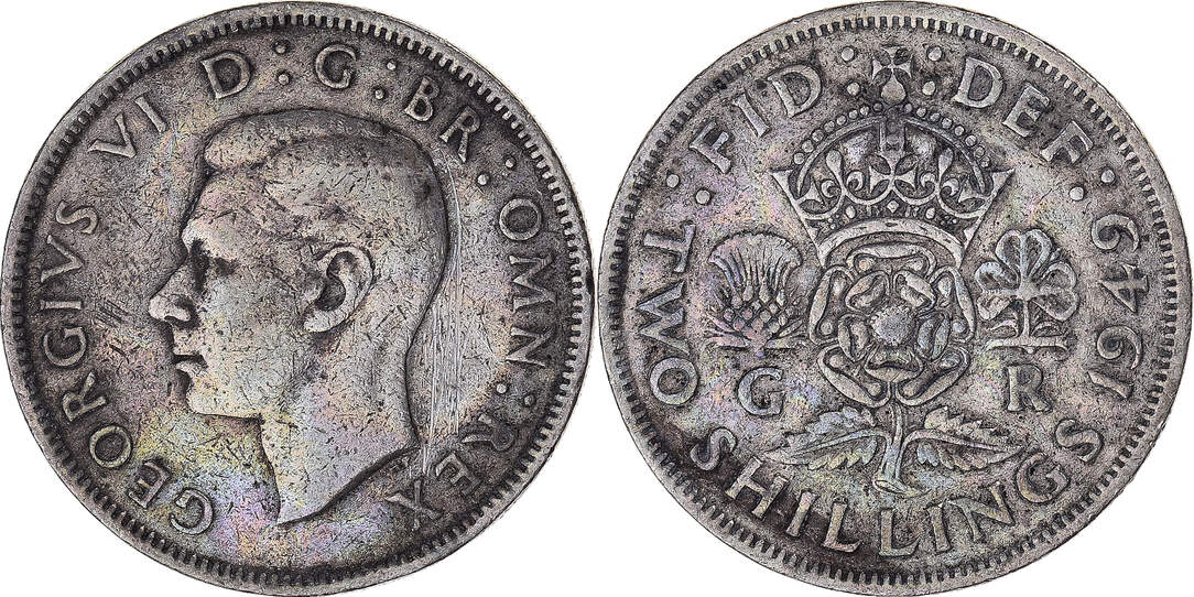 Great Britain Florin, Two Shillings 1949 Coin, George VI EF(40-45) | MA ...