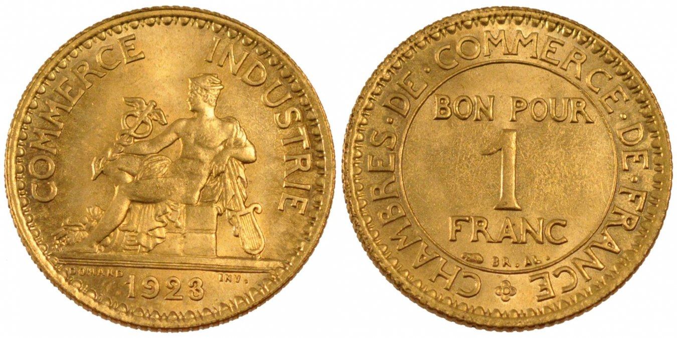 France Franc 1923 Paris Coin, Chambre de commerce, Paris MS(65-70) | MA ...