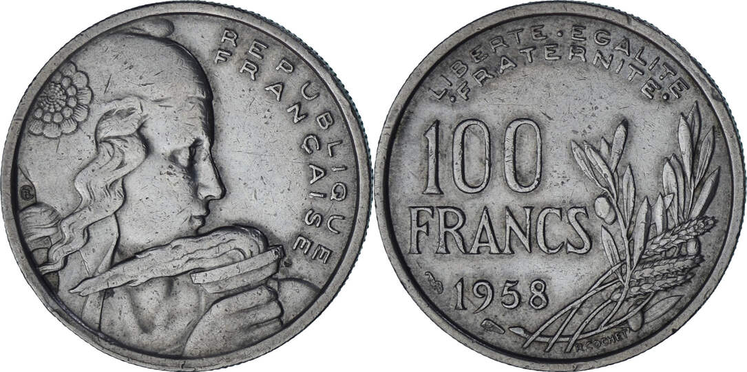 France 100 Francs 1958 Paris Cochet, Paris, Copper-nickel, Gadoury:897 ...