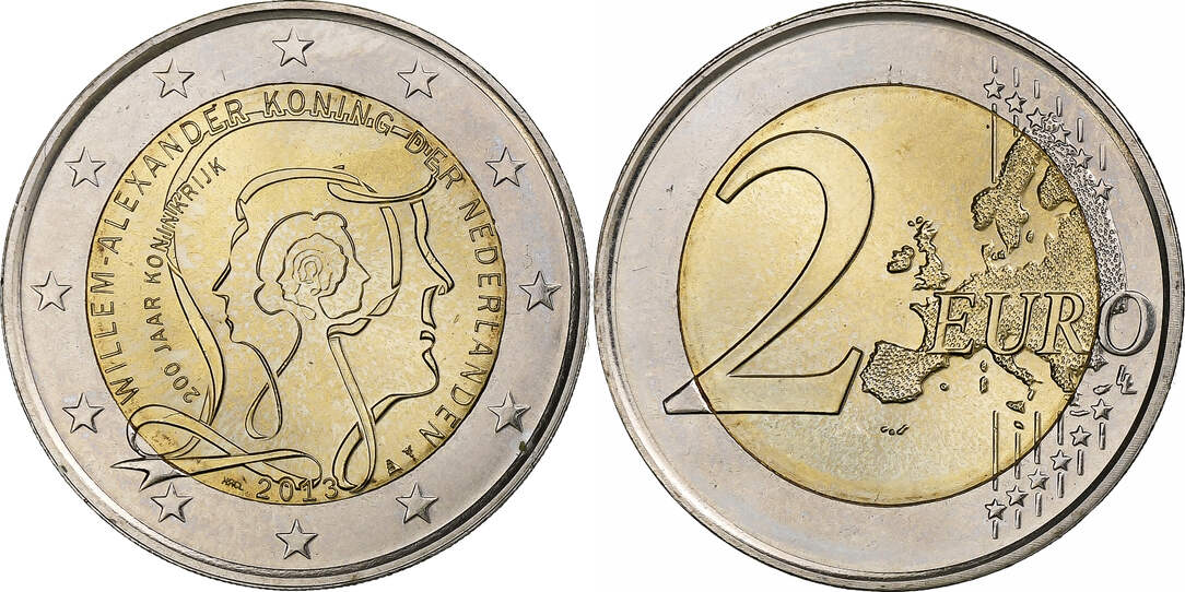 Netherlands 2 Euro 2013 Utrecht Utrecht, Bi-Metallic AU(55-58) | MA-Shops