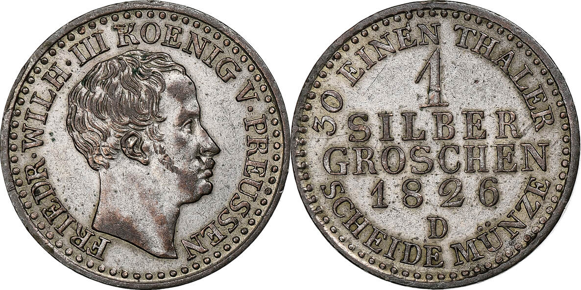 Germany Silber Groschen 1826 Düsseldorf Friedrich Wilhelm III ...