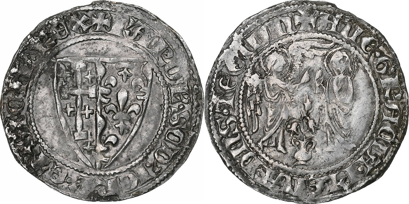 Italy Carlin 1285-1302 Naples Kingdom of Naples, Charles II d'Anjou, Naples, Silver AU(50-53 ...