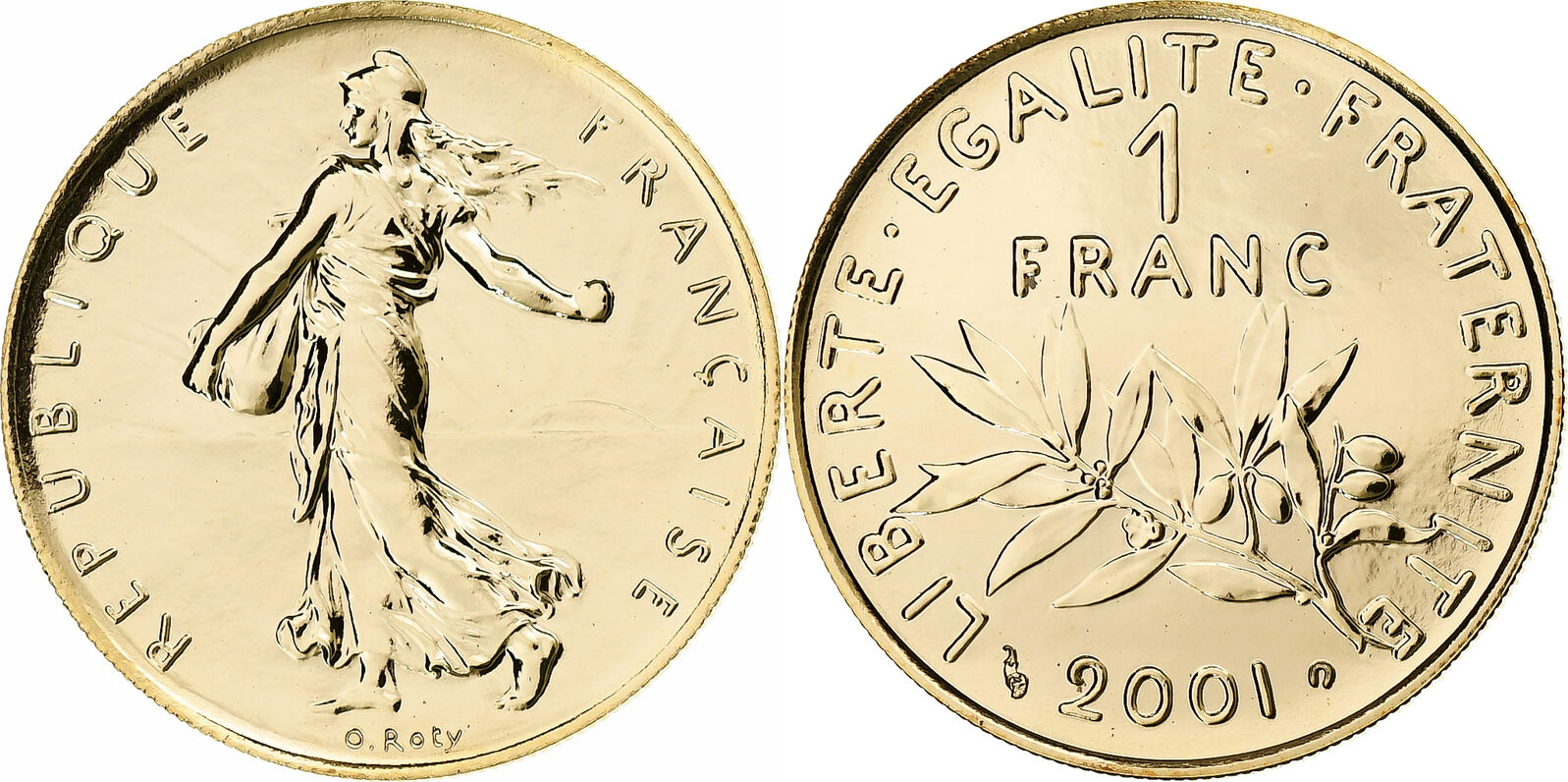 France Franc 2001 Monnaie de Paris Semeuse, Monnaie de Paris, Gold ...