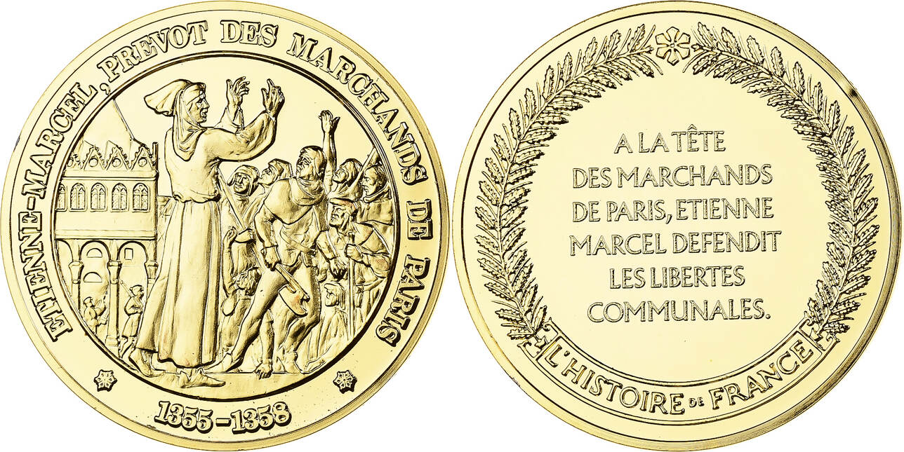 France Medaille Etienne Marcel, Franklin Mint, Vermeil, Proof MS(65-70 ...
