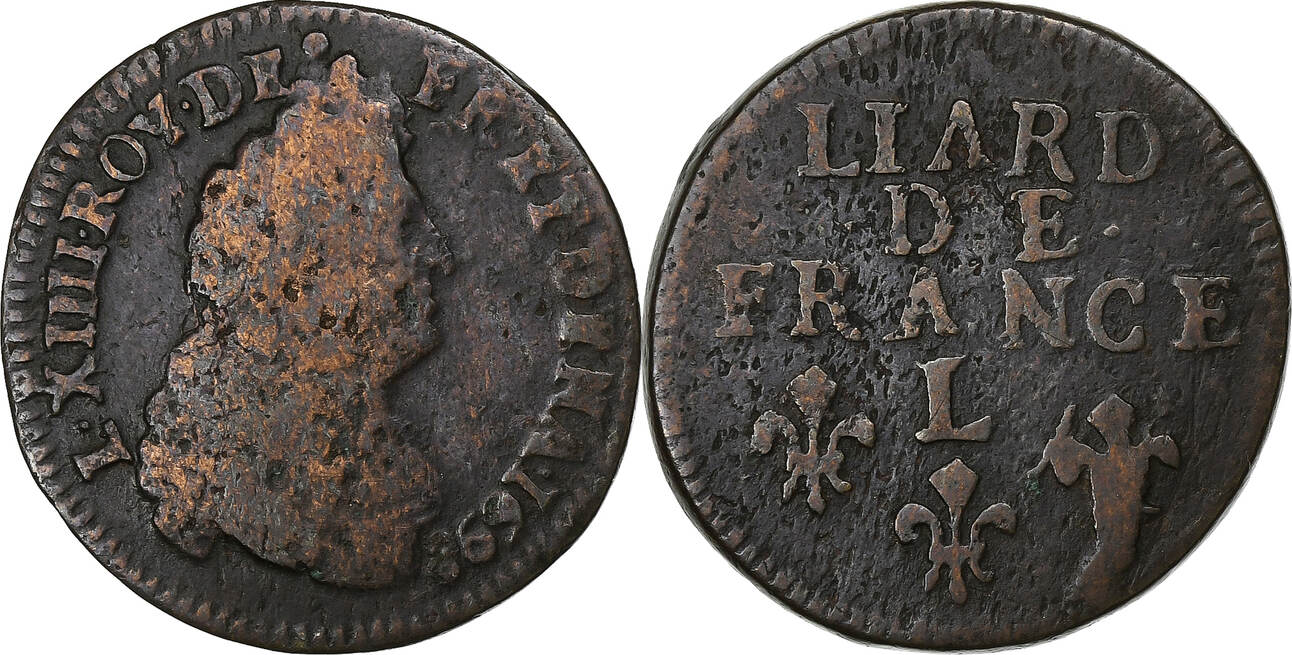 France Liard 1698 Bayonne Louis XIV, Bayonne, Copper, Gadoury:81 VF(20 ...