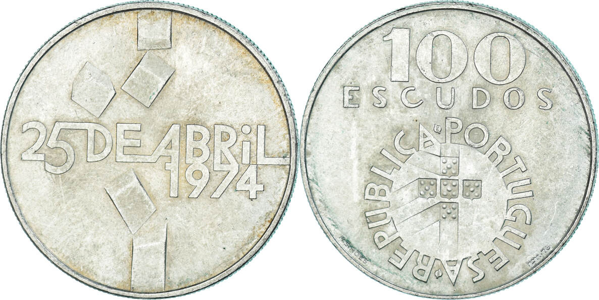 Portugal 100 Escudos 1976 INCM Coin, Lisbon, Silver, KM:603 AU(50-53 ...