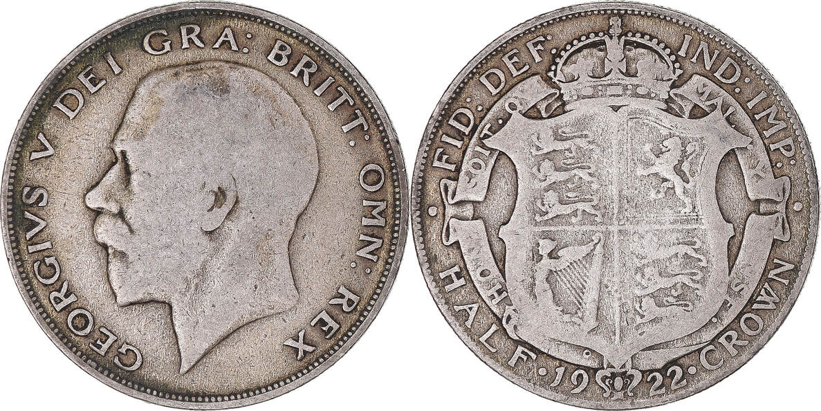 Great Britain 1/2 Crown 1922 British Royal Mint Coin, George V, British ...