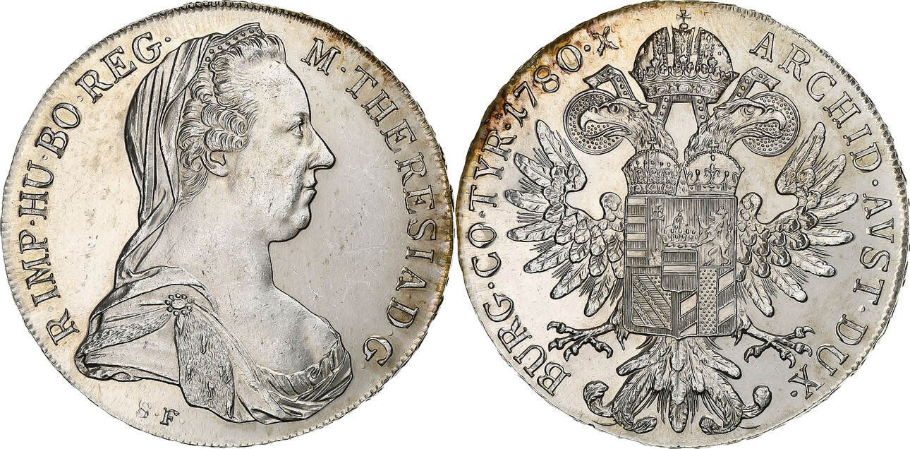 Austria Thaler 1780 Vienna Maria Theresa, Vienna, Restrike, Silver MS ...