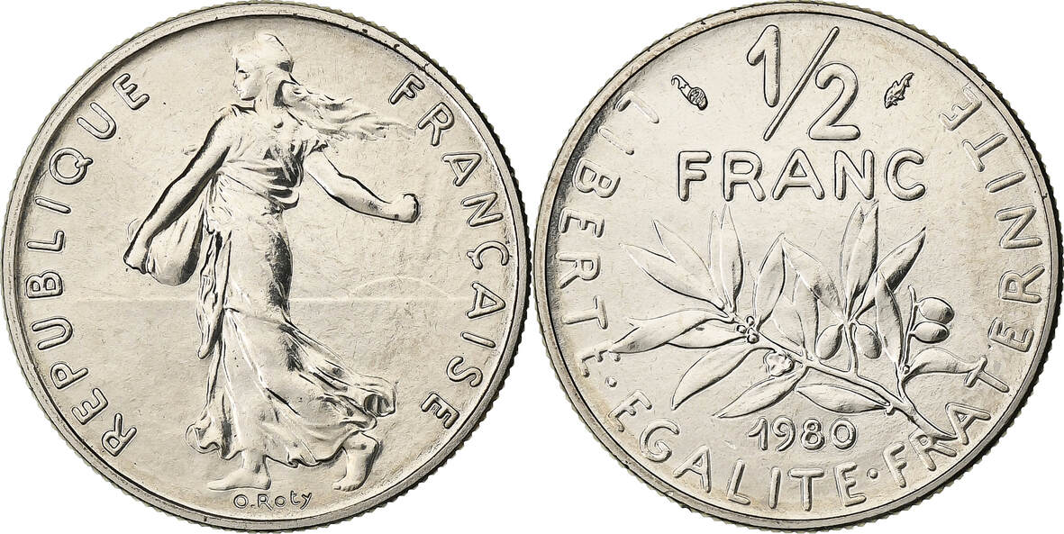 France 1/2 Franc 1980 MDP Semeuse, MDP, série FDC, Nickel MS(65-70) | MA-Shops