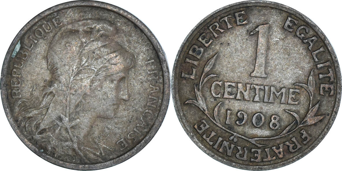 France Centime 1908 Coin | MA-Shops