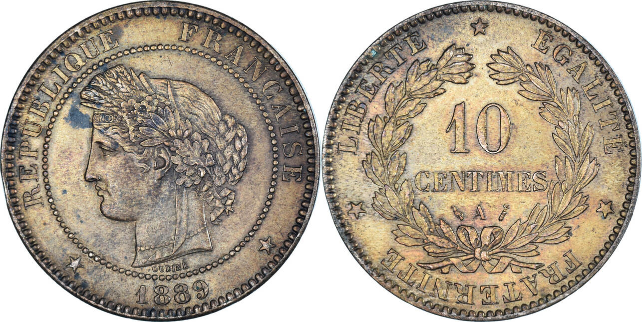 France 10 Centimes 1889 Coin | MA-Shops