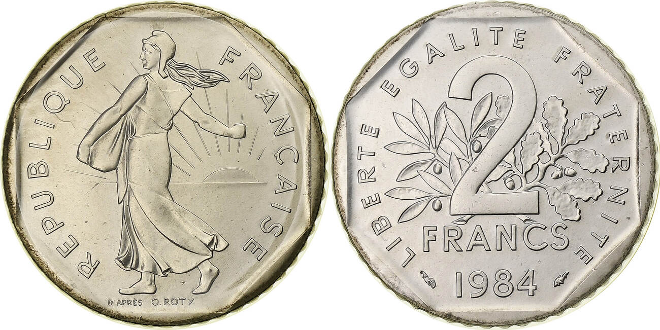 France 2 Francs 1984 Paris Semeuse, Paris, série FDC, Nickel MS(65-70) | MA-Shops