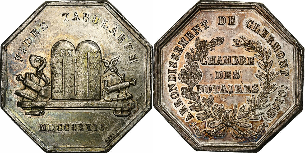 France betaalpenning 1824 Notaires de l'Arrondissement de Clermont ...