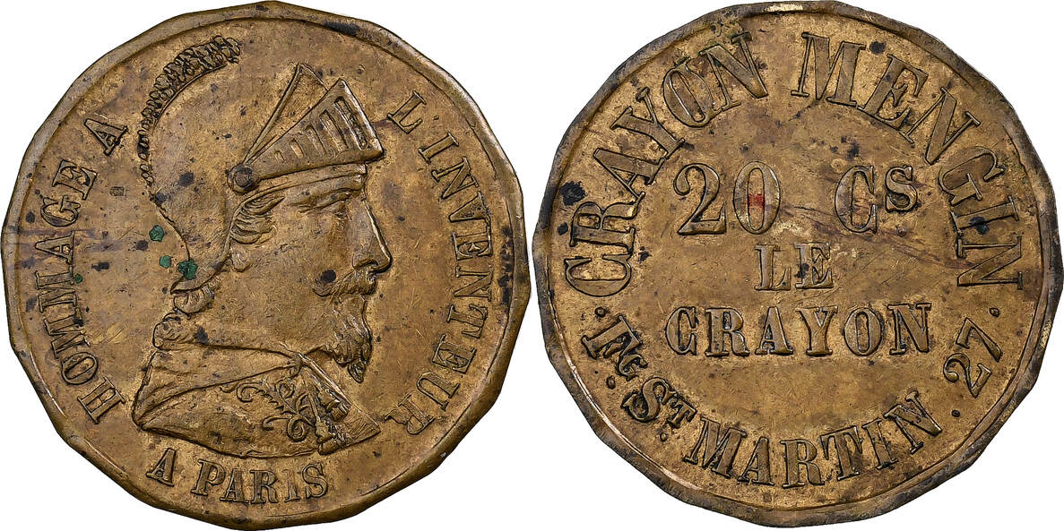 France Token Crayons Mengin, Brass EF(40-45) | MA-Shops