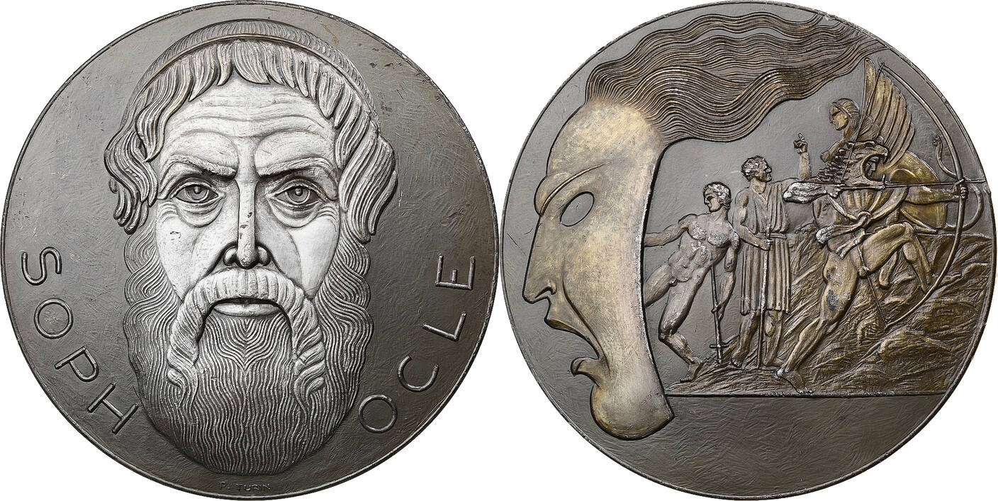 France Medaille n.d. (1969) Tragédies de Sophocle, Copper, Turin AU(55 ...