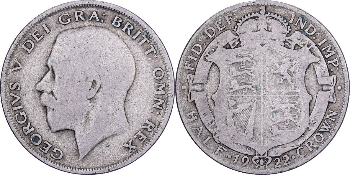 Great Britain 1/2 Crown 1922 British Royal Mint George V, British Royal ...