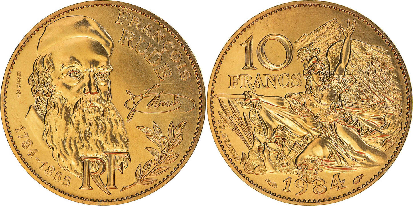France 10 Francs 1984 Coin, François Rude, ESSAI, Nickel-Bronze MS(65 ...