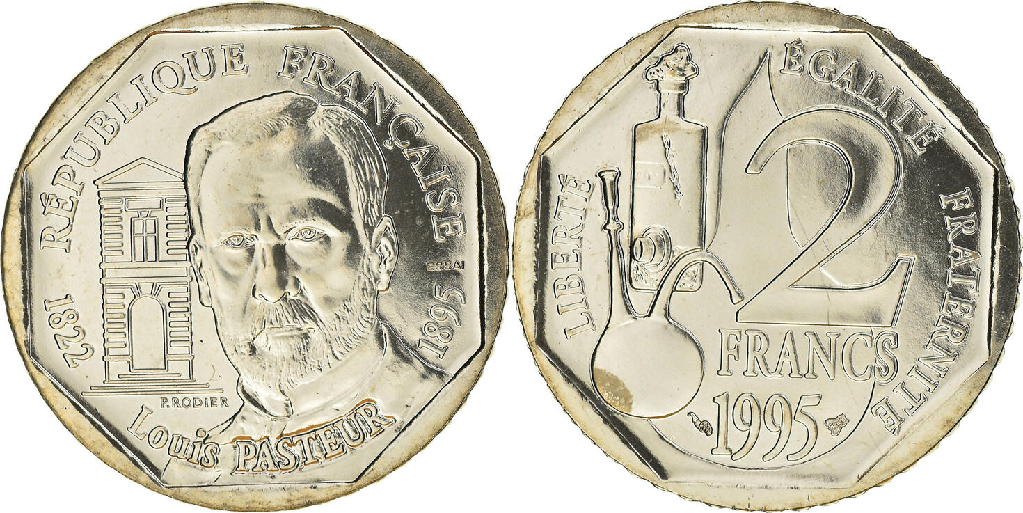 France 2 Francs 1995 Pessac Coin, Pasteur, Pessac, ESSAI, Nickel, KM ...