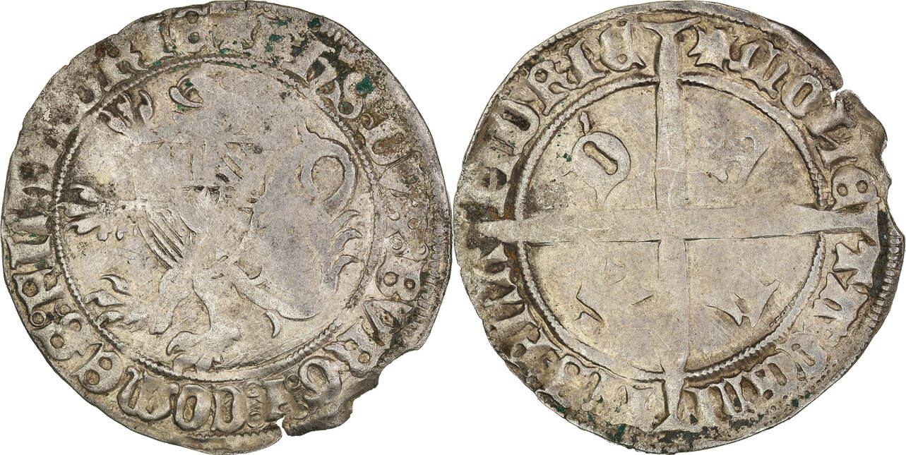 France Double Gros Coin, Flanders, Philippe le Bon, Silver VF(20-25 ...