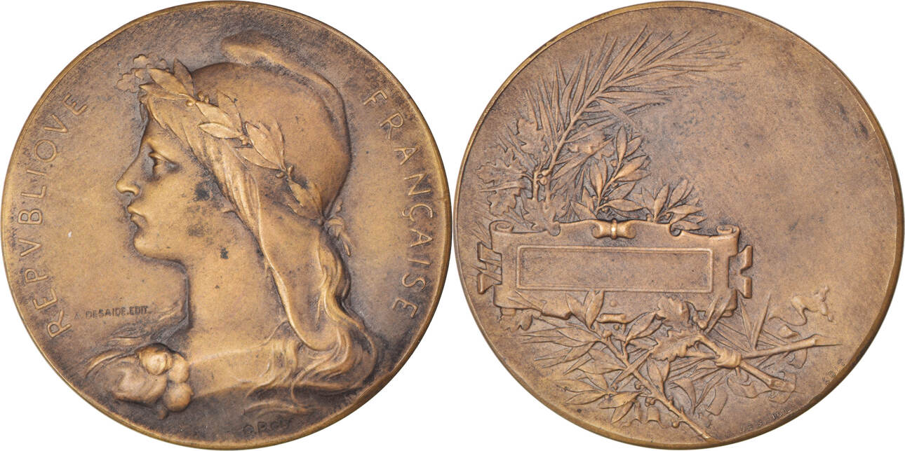 France Medal Marianne, République Française, Politics, O.Roty AU(55-58 ...