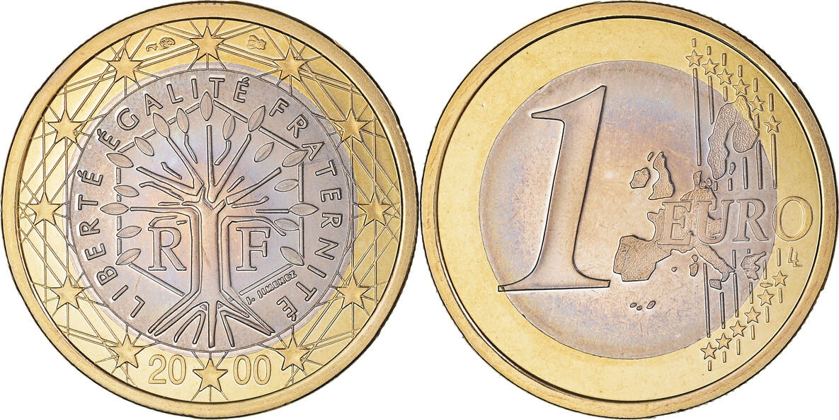 France Euro 2000 Paris Paris, Proof / BE, Bi-Metallic, Gadoury:7, KM ...