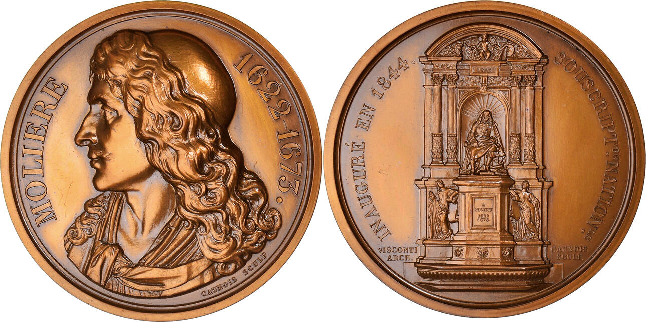 France Medal Molière, Arts & Culture, Caunois, Bronze MS(65-70) | MA-Shops
